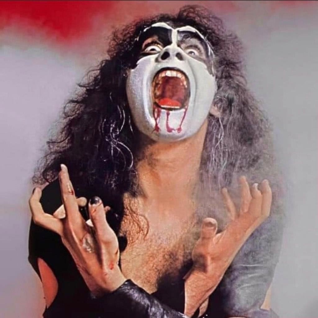 23. March 1974: Gene Simmons spitting blood live for the first time ...