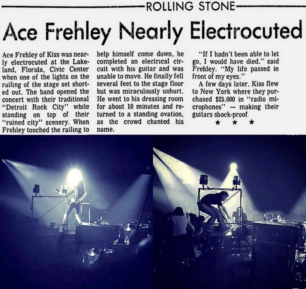 12. December 1976: Ace Frehley getting electrocuted on stage – Kiss Timeline
