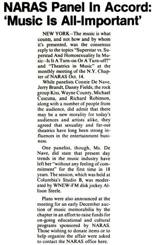 14. October 1974: Kiss speaking at NARAS Chapter Meeting – Kiss Timeline