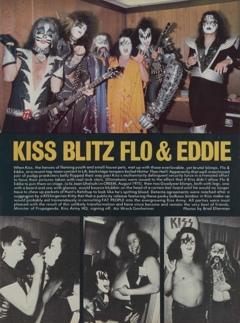 Flo and Eddie introduces Kiss on stage at Anaheim, USA – Kiss Timeline